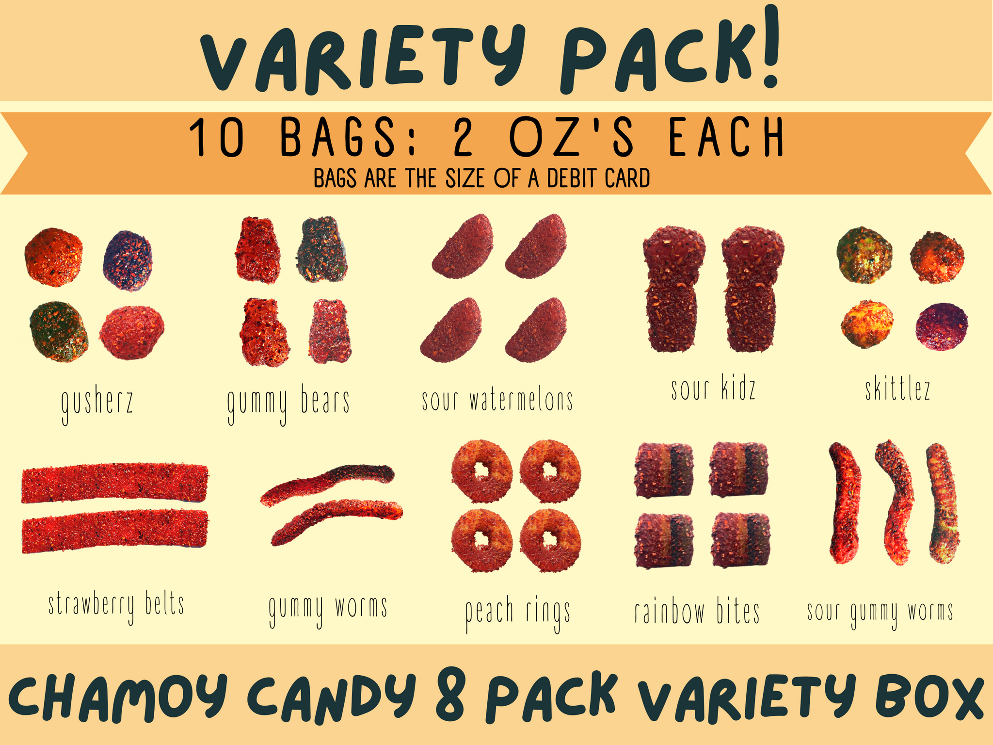 Chamoy Candy Variety Pack - Dulces Enchilados – Texas Chile Dulceria